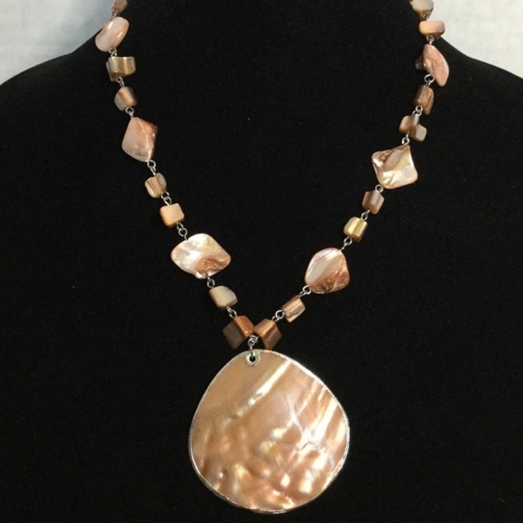 Jewelry | Beaded Shell Necklace Shiny Statement Necklace | Poshmark